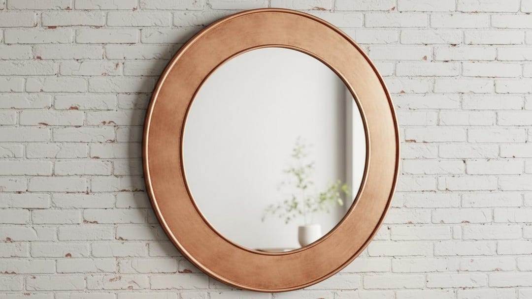 Handmade Copper Round Mirror Frame, Minimalist Home Decor - Etsy