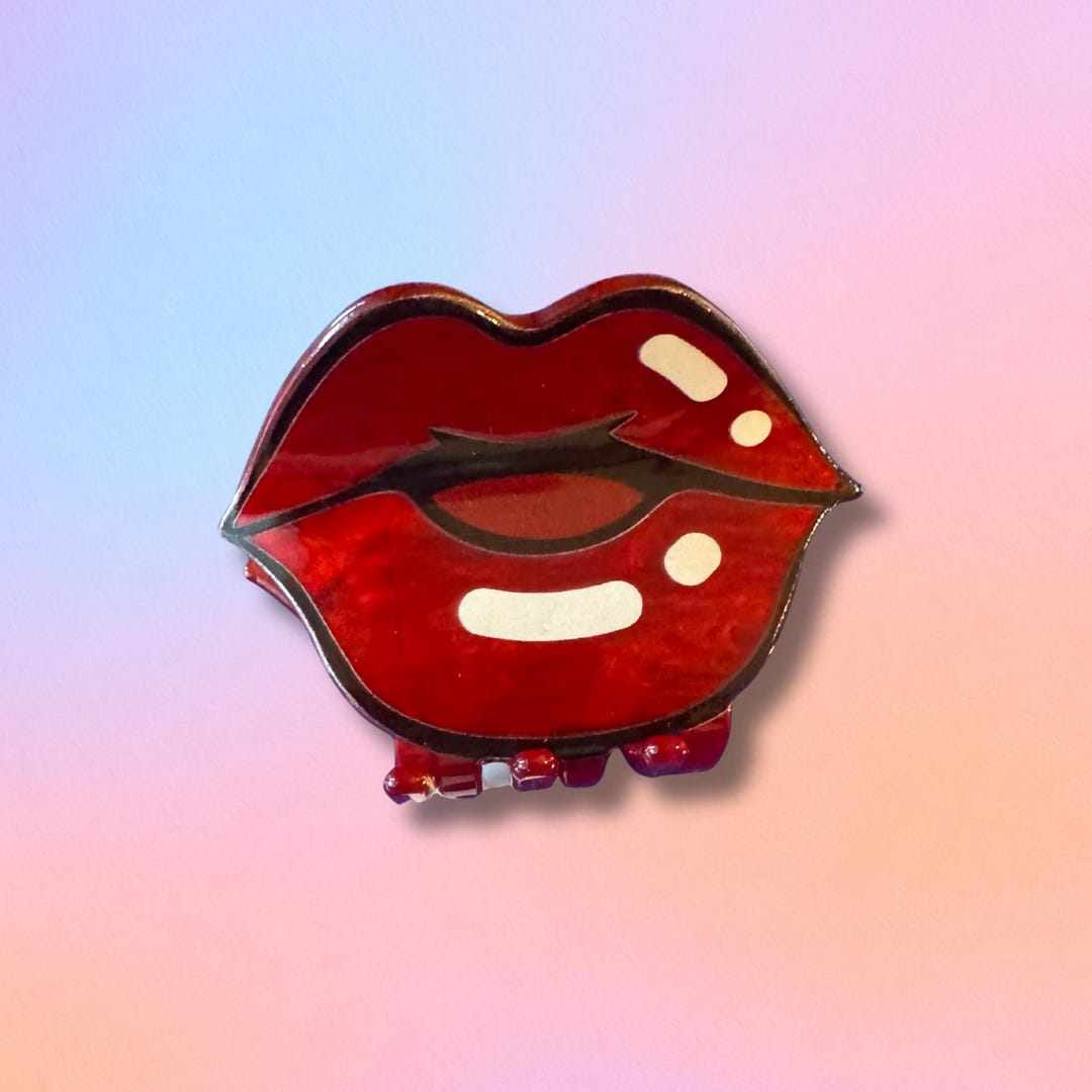 Red Lips Hair Claw Clip | Valentine’s Day Lip Clip | Cute Acrylic Lip ...