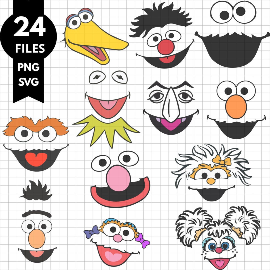 Sesame Street SVG, Sesame Street Face SVG PNG, Sesame Monsters Street ...