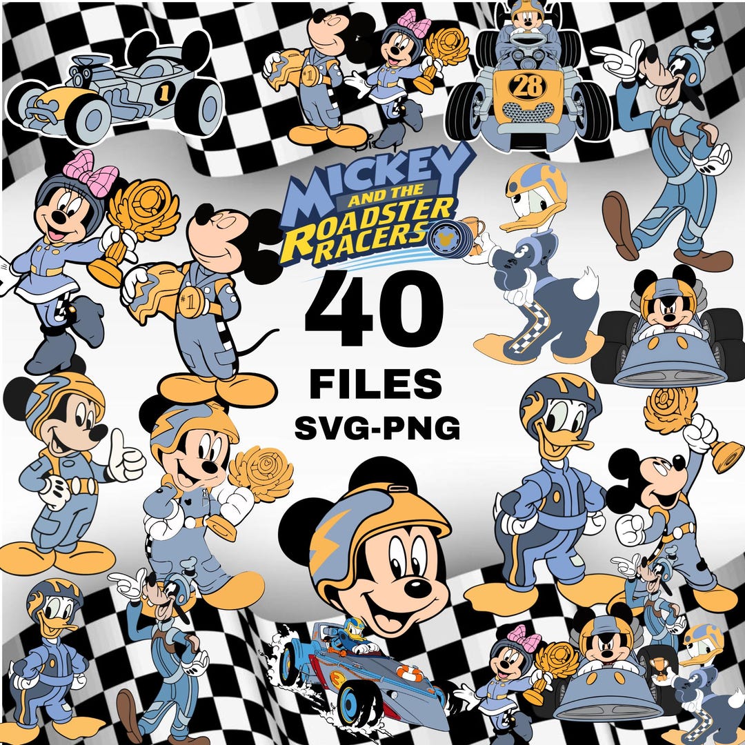 Mickey Roadster Racer SVG, PNG, Mickey azul y los Roadster Racers ...