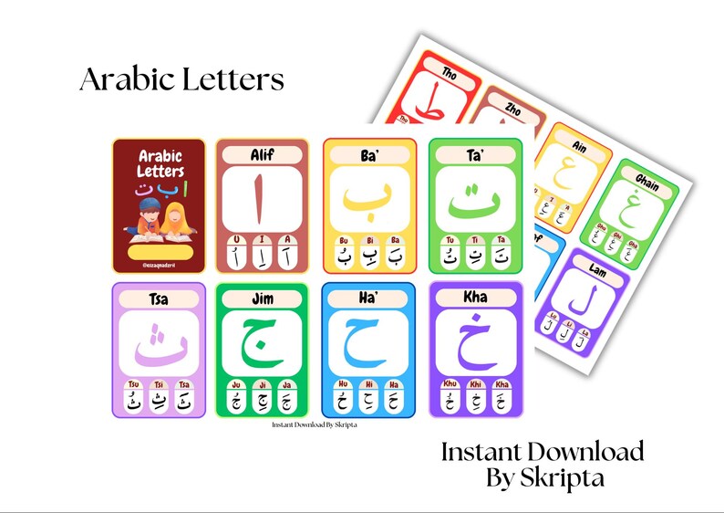 Arabic Alphabet Flashcards: Hijaiyah Letters (digital Download) up to ...