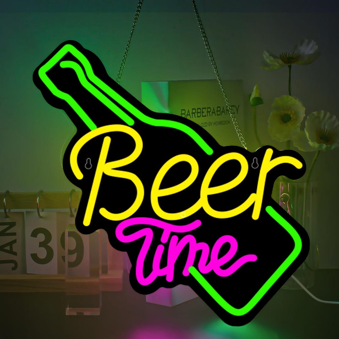 Beer Time Neon Sign | Wall Decoration | Restaurant Decoration - Etsy