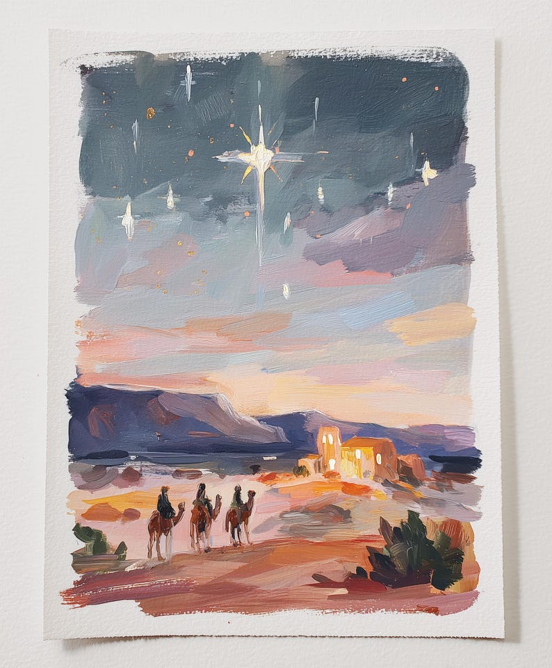 Downloadable Christian Christmas Card, Watercolor Nativity Card ...