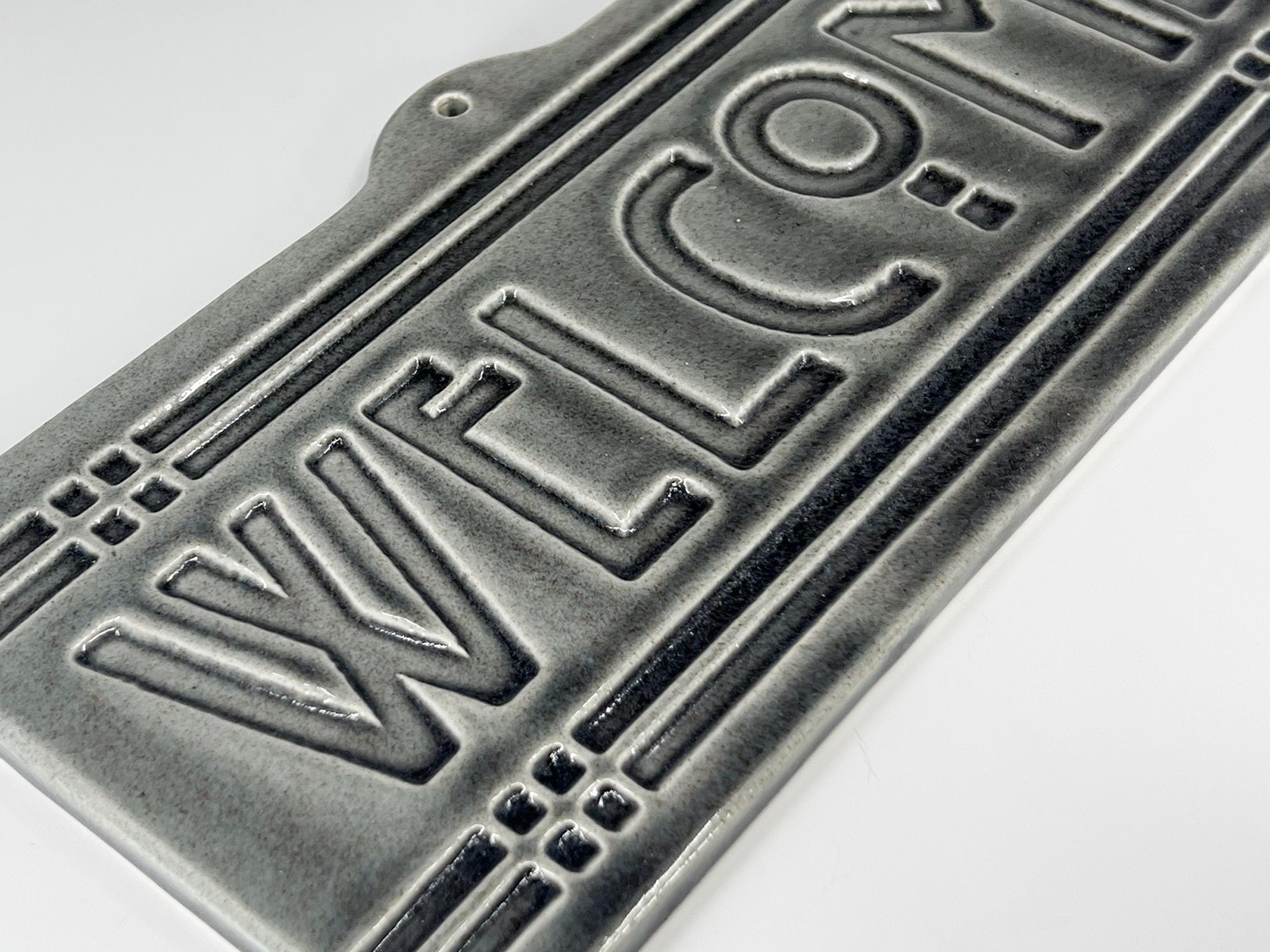 Handcrafted Ceramic Welcome Tile: Arts & Crafts Mission Style - Etsy
