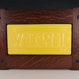 Welcome Tile Arts & Crafts Mission Style Craftsman Frame Brilliant ...