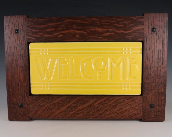 Welcome Tile Arts & Crafts Mission Style Craftsman Frame - Etsy