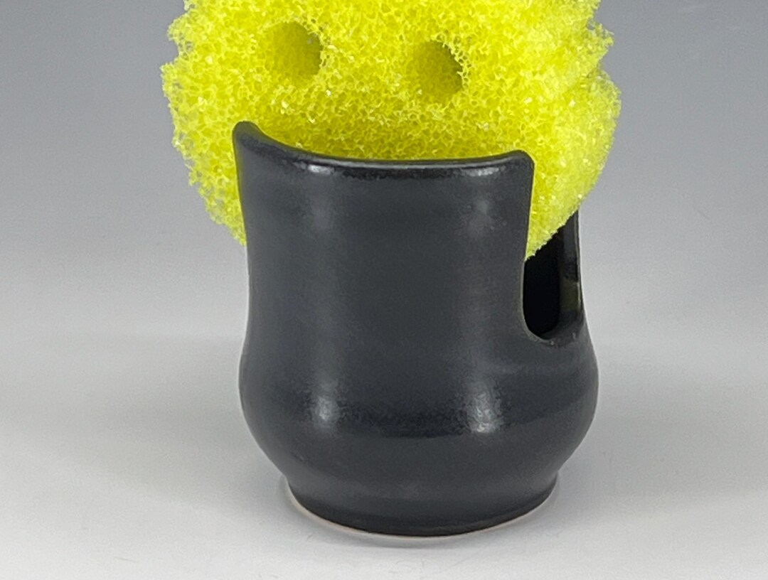 Sponge / Scrubby Holder With Black Satin Glaze by Seiz Art Pottery ...