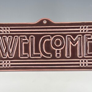 Welcome Tile - Arts & Crafts Mission Craftsman Style - Oxblood Glaze by ...