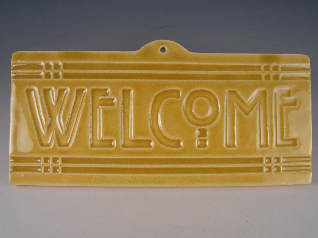 Welcome Tile Arts & Crafts Mission Craftsman / Bungalow Style Yellow ...