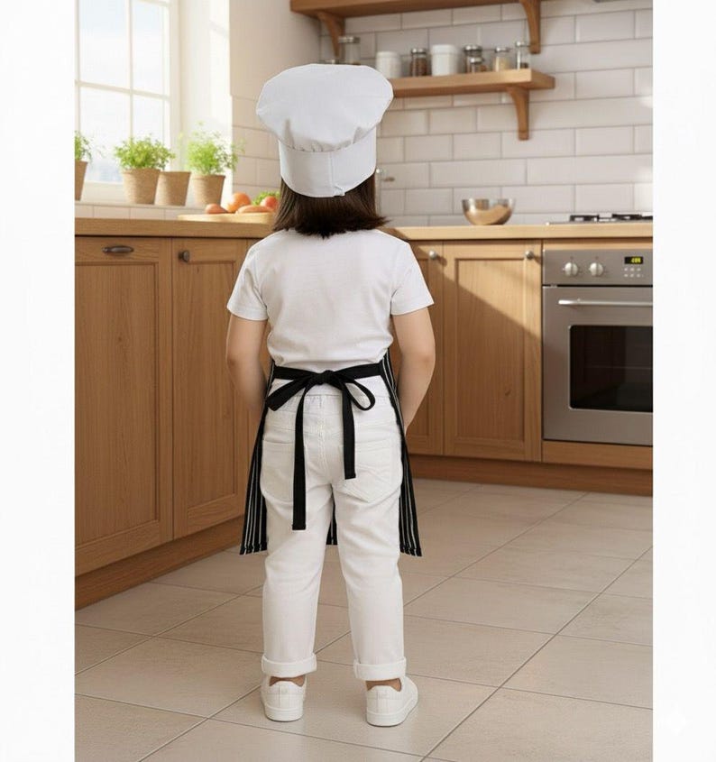 Toddler Chef Apron With Hat | Cute Cartoon Cooking Set for Kids ...