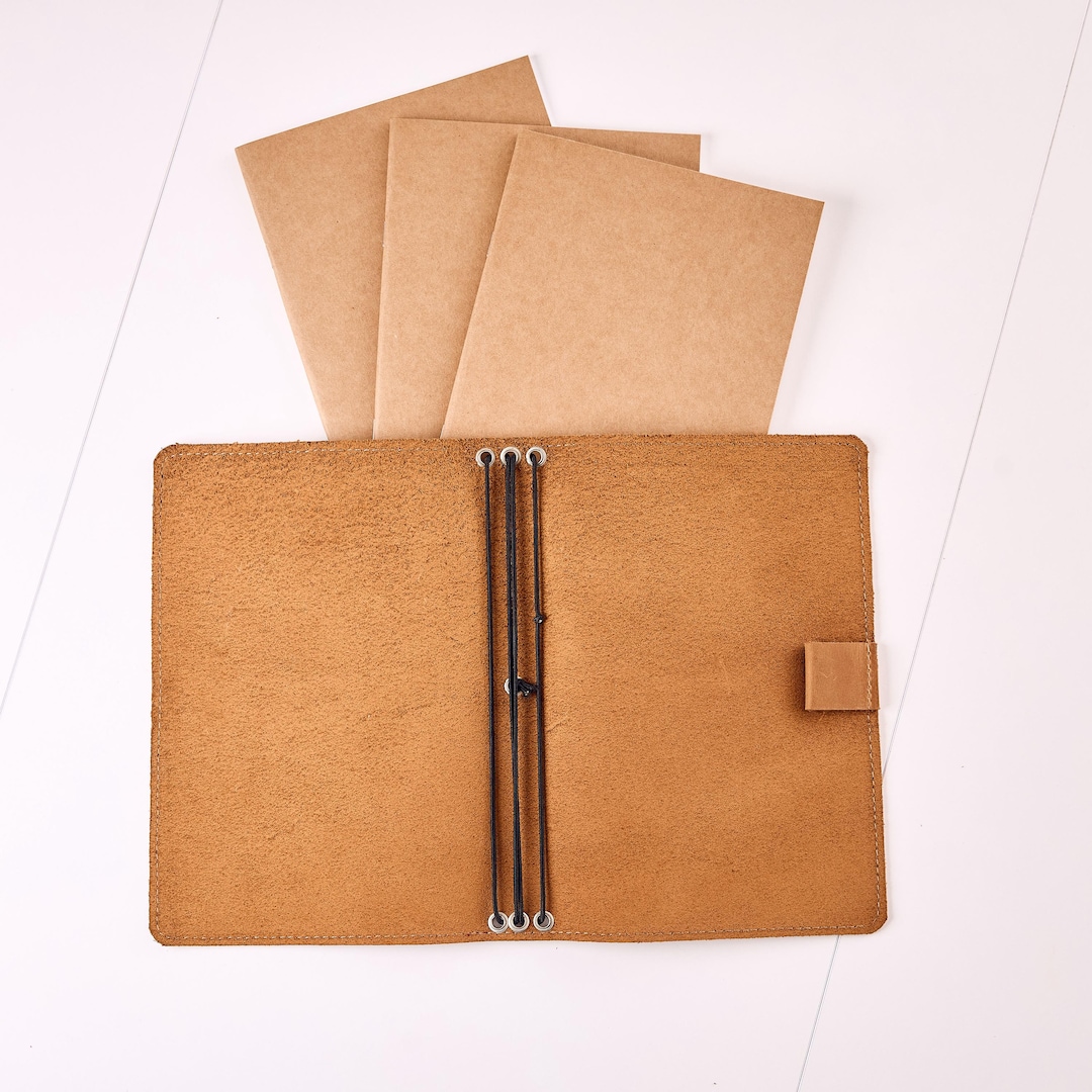 Custom Leather Journal Cover, Leather Journal With Elastic ...