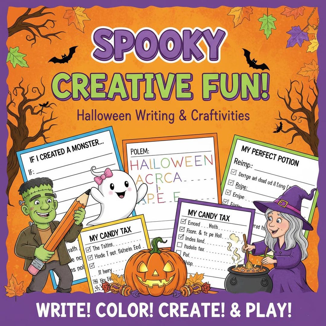 Spooky Halloween Activity Book for Kids: Games, Puzzles, Mazes (digital ...