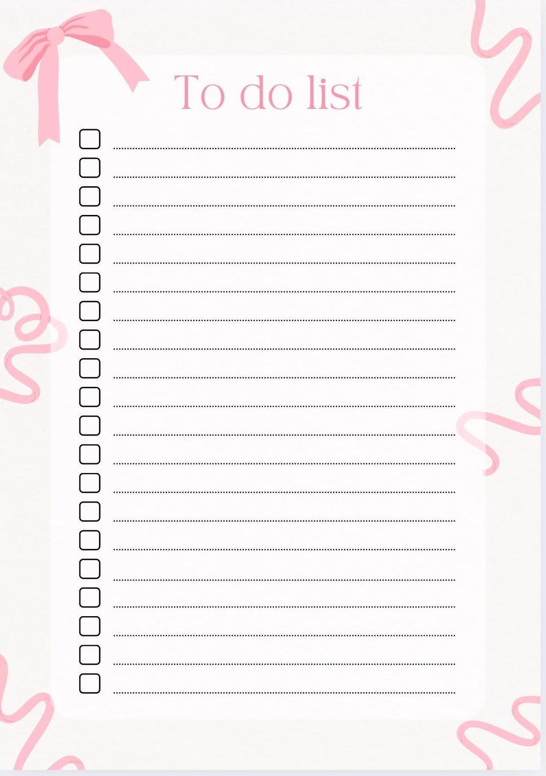 Pink and Beige Pretty to Do List - Etsy