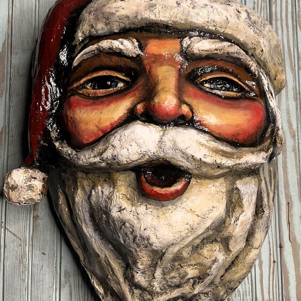 Paper Mache Santa - Etsy