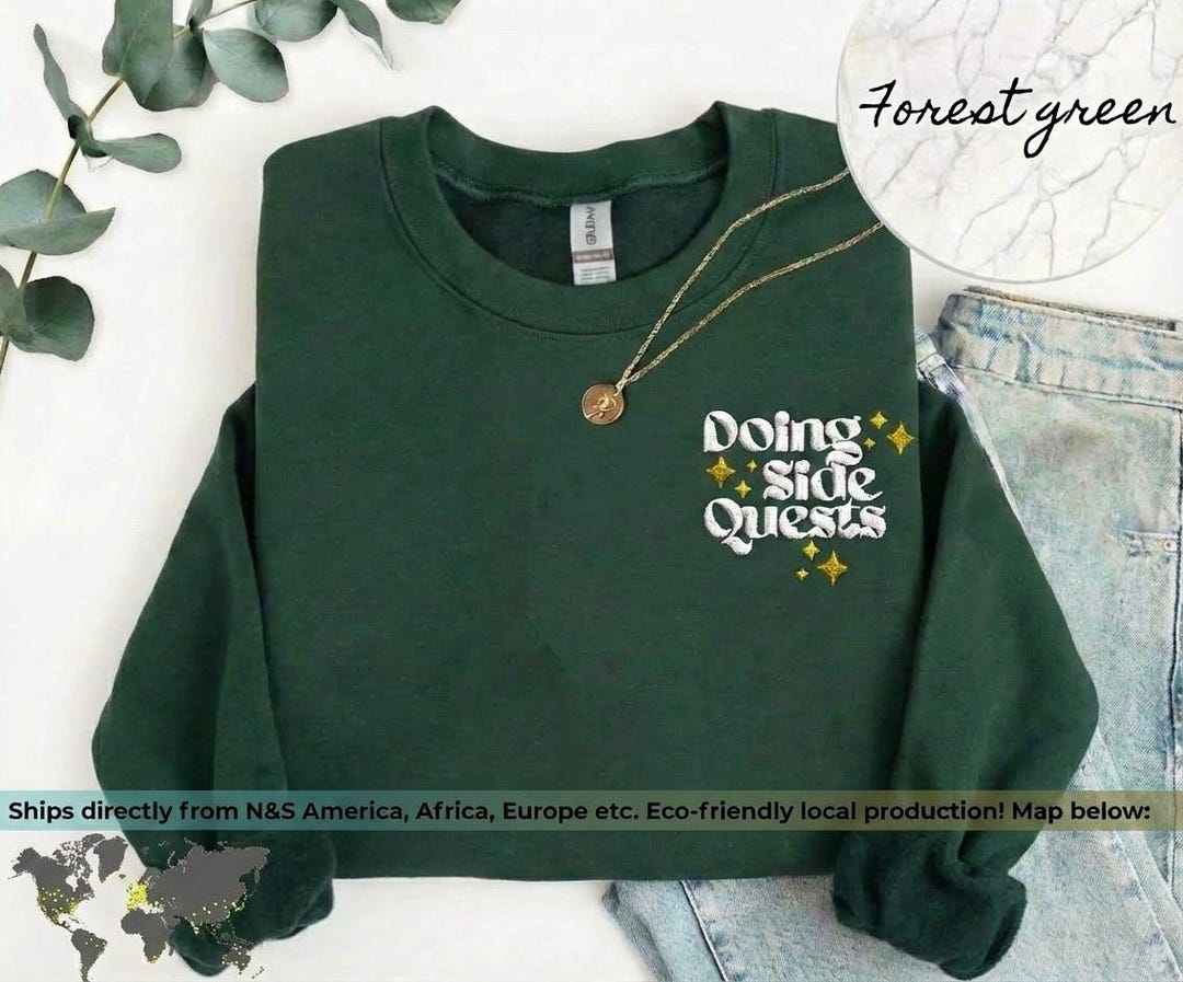 Sweatshirt Dnd Doing Side Quests, Embroidered Jumper RPG, Jumper Dnd ...