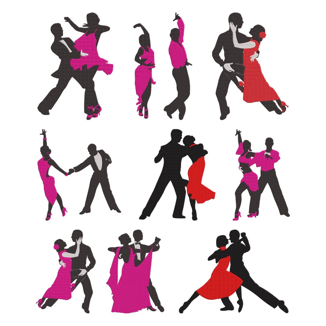 Ballroom Latin Couple Dance Embroidery Design, Ballroom Latin Couple ...