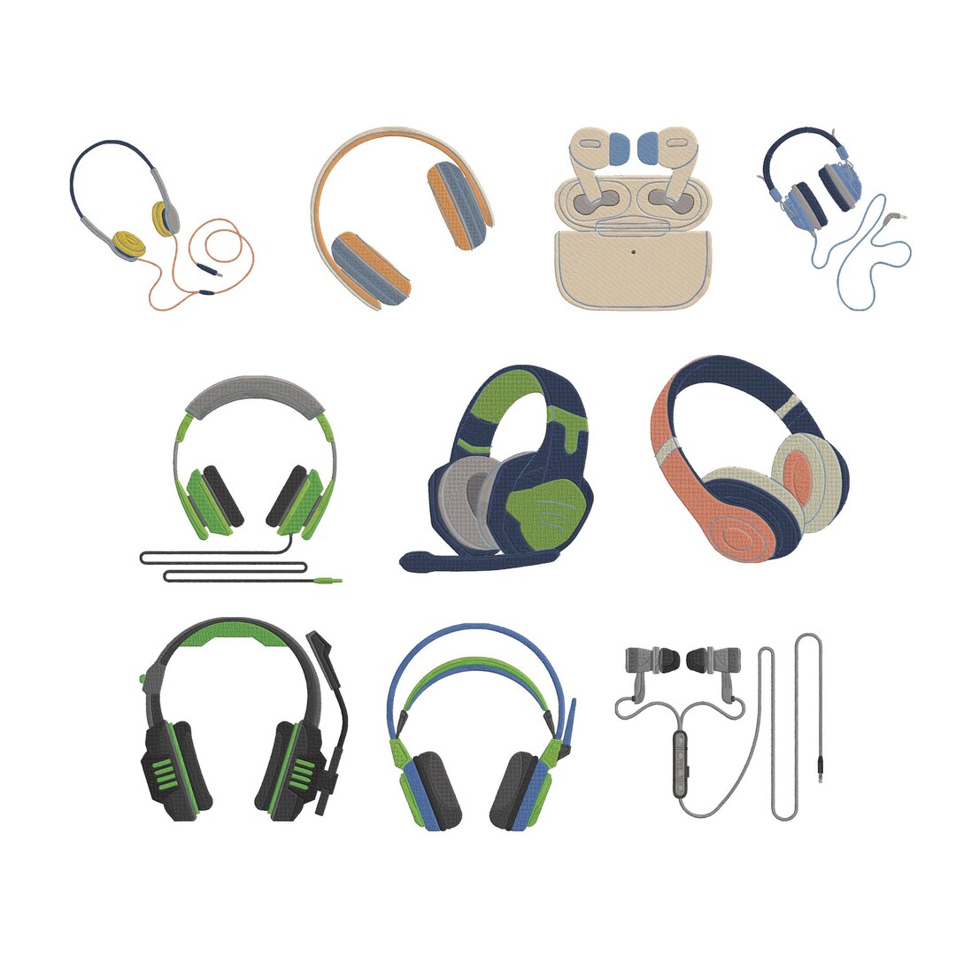 Headphones Music Embroidery Design, Music Headset Stitch Machine ...