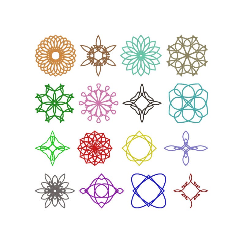 Geometric Mandala Embroidery Design, Abstract Shape Machine Embroidery ...