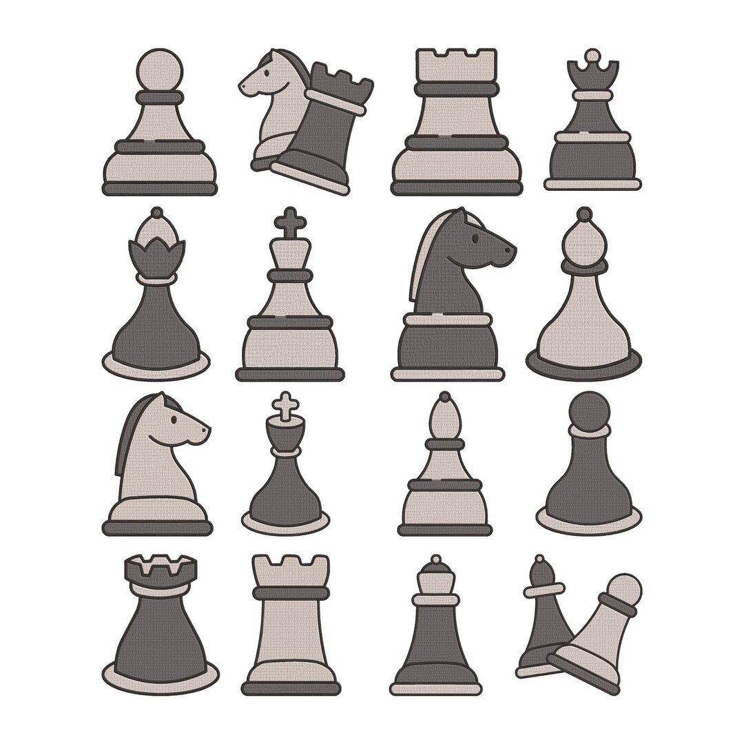 Chess Pieces Embroidery Design, Chess Pieces Machine Embroidery File ...