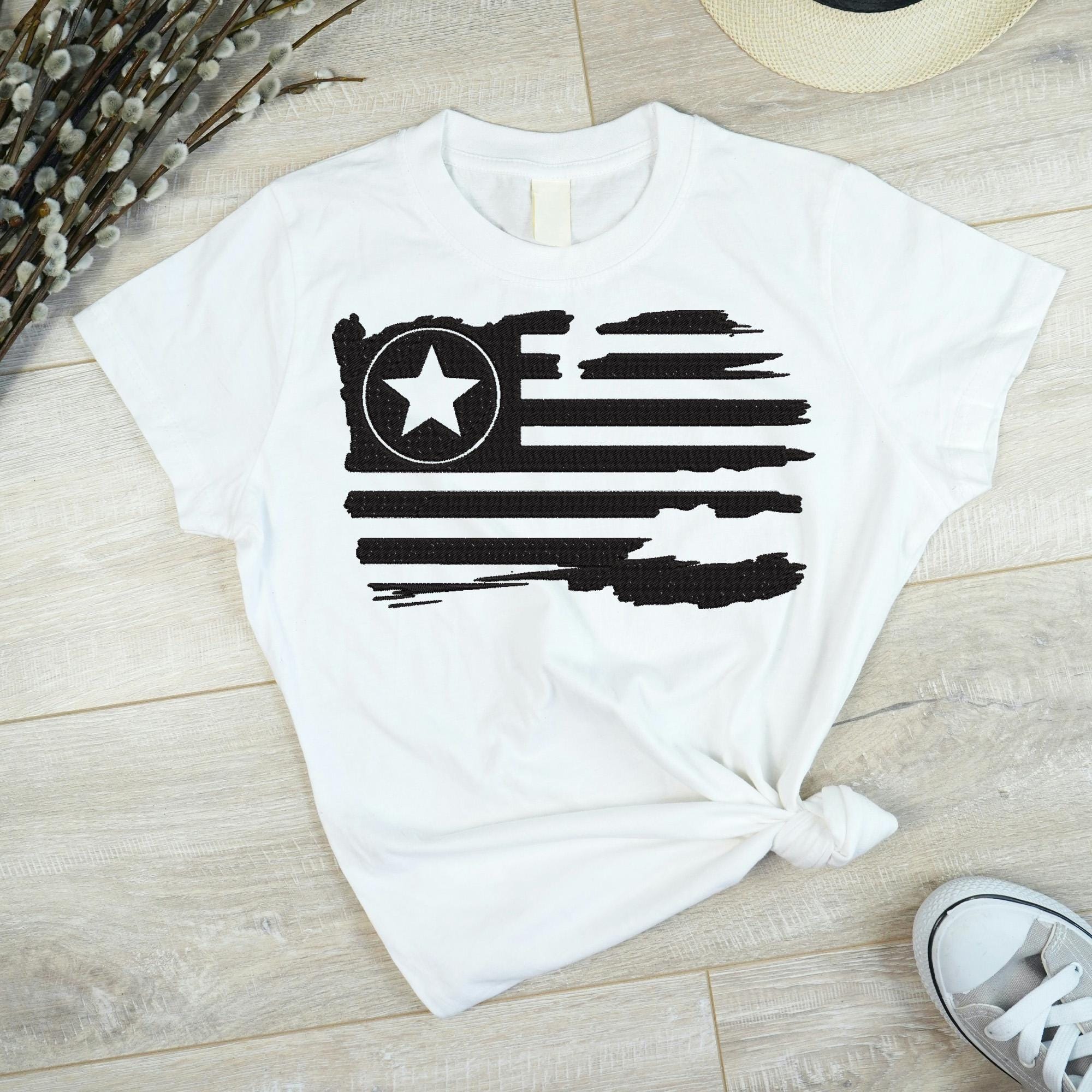 American Flag Embroidery Design, American Flag Machine Embroidery File ...