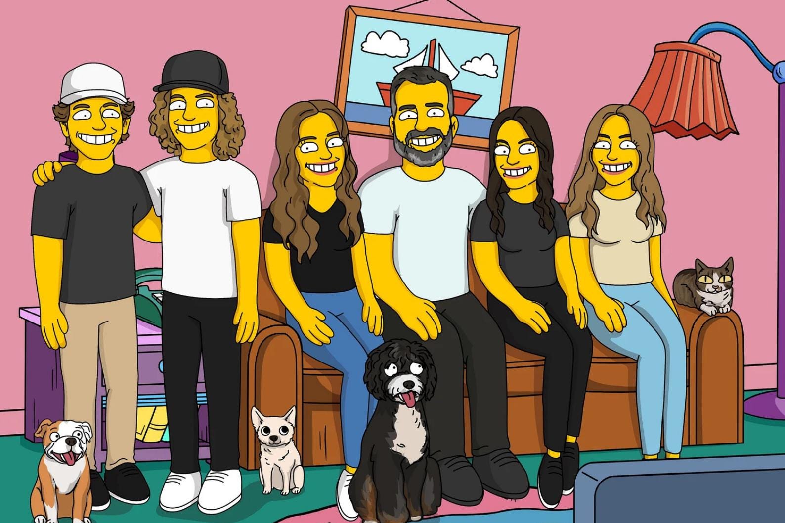 Personalized Yellow Cartoon Portrait: Custom Family Art Gift - Etsy