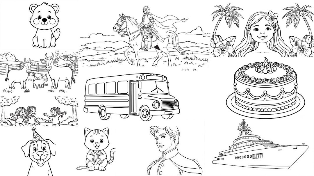 50-pack Ultimate Kids' Coloring Pages Bundle - High-quality Printable ...
