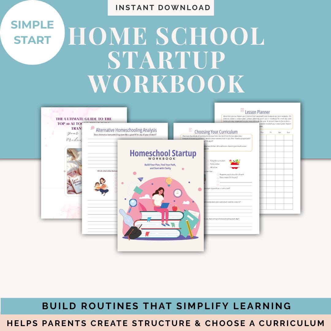 Homeschool Startup Workbook Printable Planner for Parents Curriculum ...