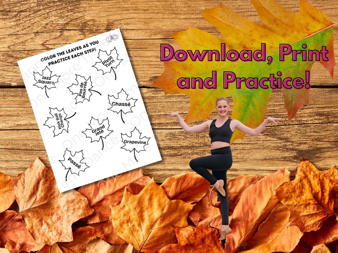 Fall Jazz Dance Worksheet | Beginner Steps Coloring Activity (PDF) - Etsy