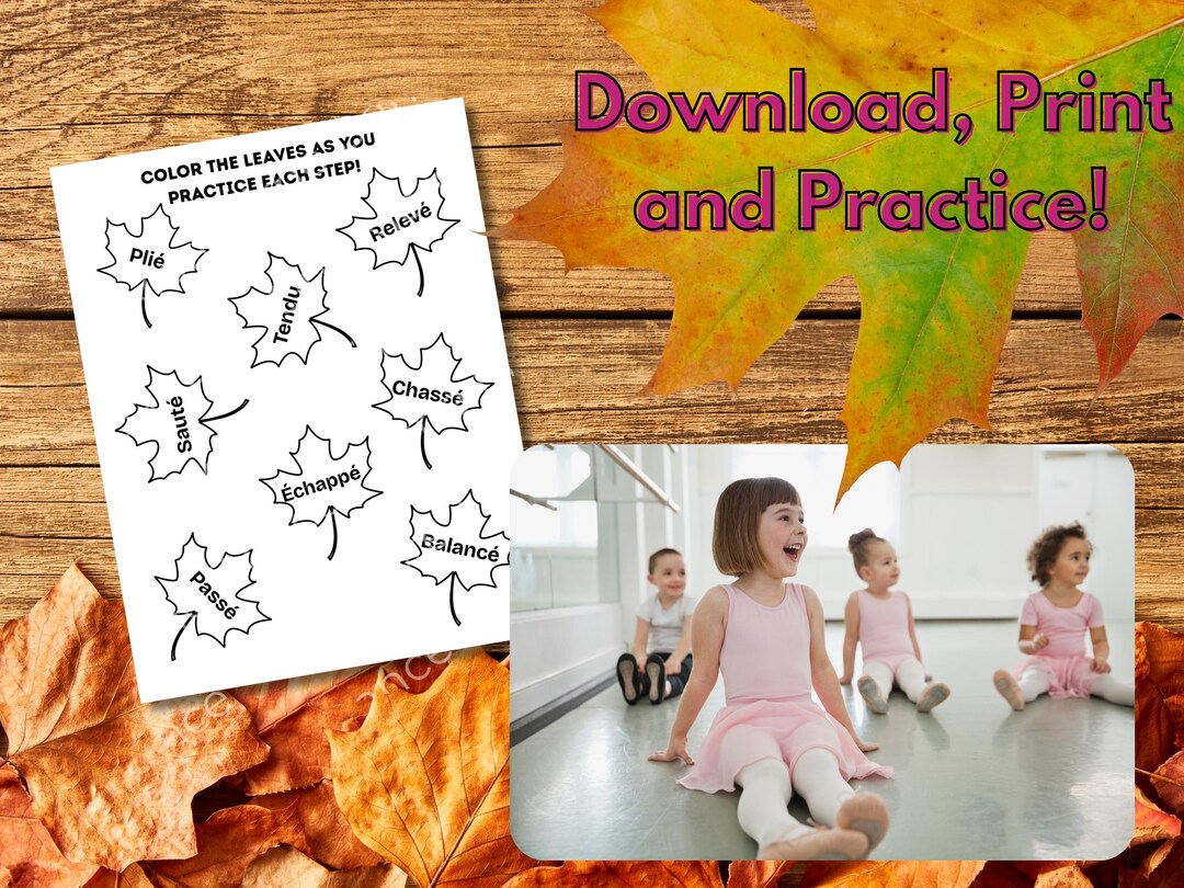 Fall Ballet Steps Coloring Page | Kids Dance Activity (printable PDF ...