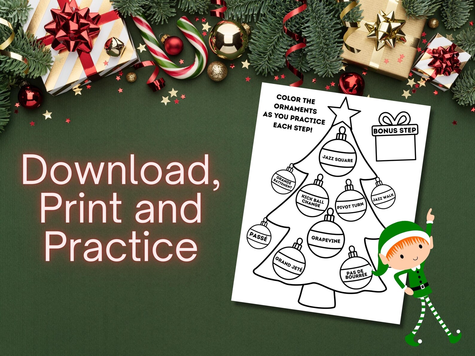 Editable Christmas Dance Activity - Etsy