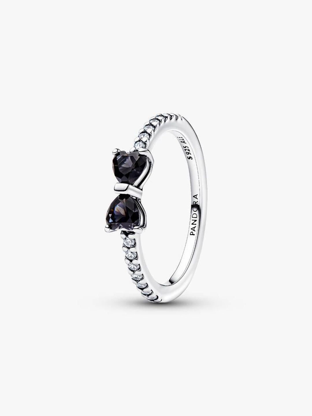 Pandora Sparkling Black Bow Ring - Etsy