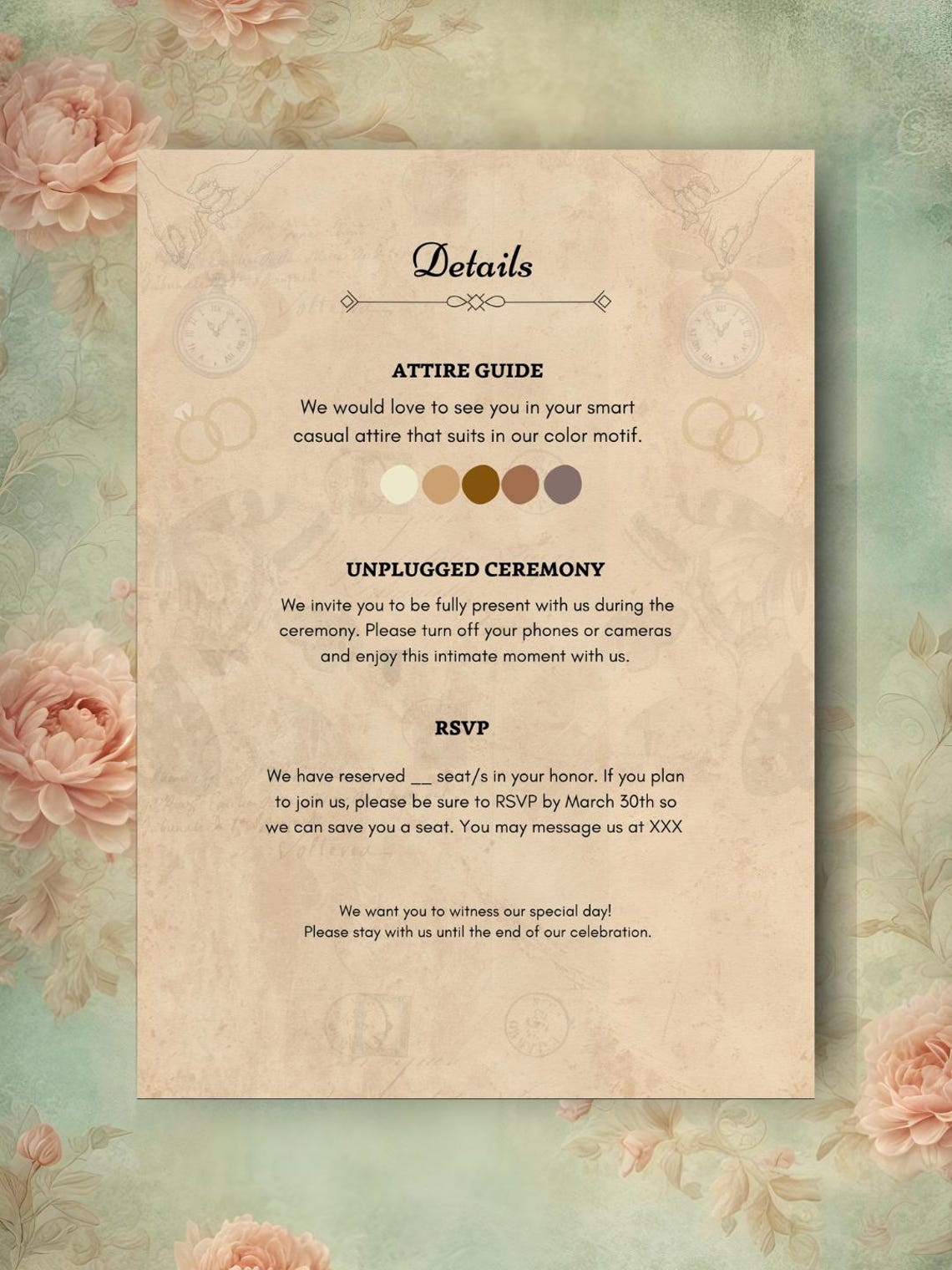 Classic Vintage Filipiniana Wedding Invitation Template With Extra ...