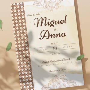 Filipiniana Wedding Invitation Template: Rustic Editable Card (digital ...