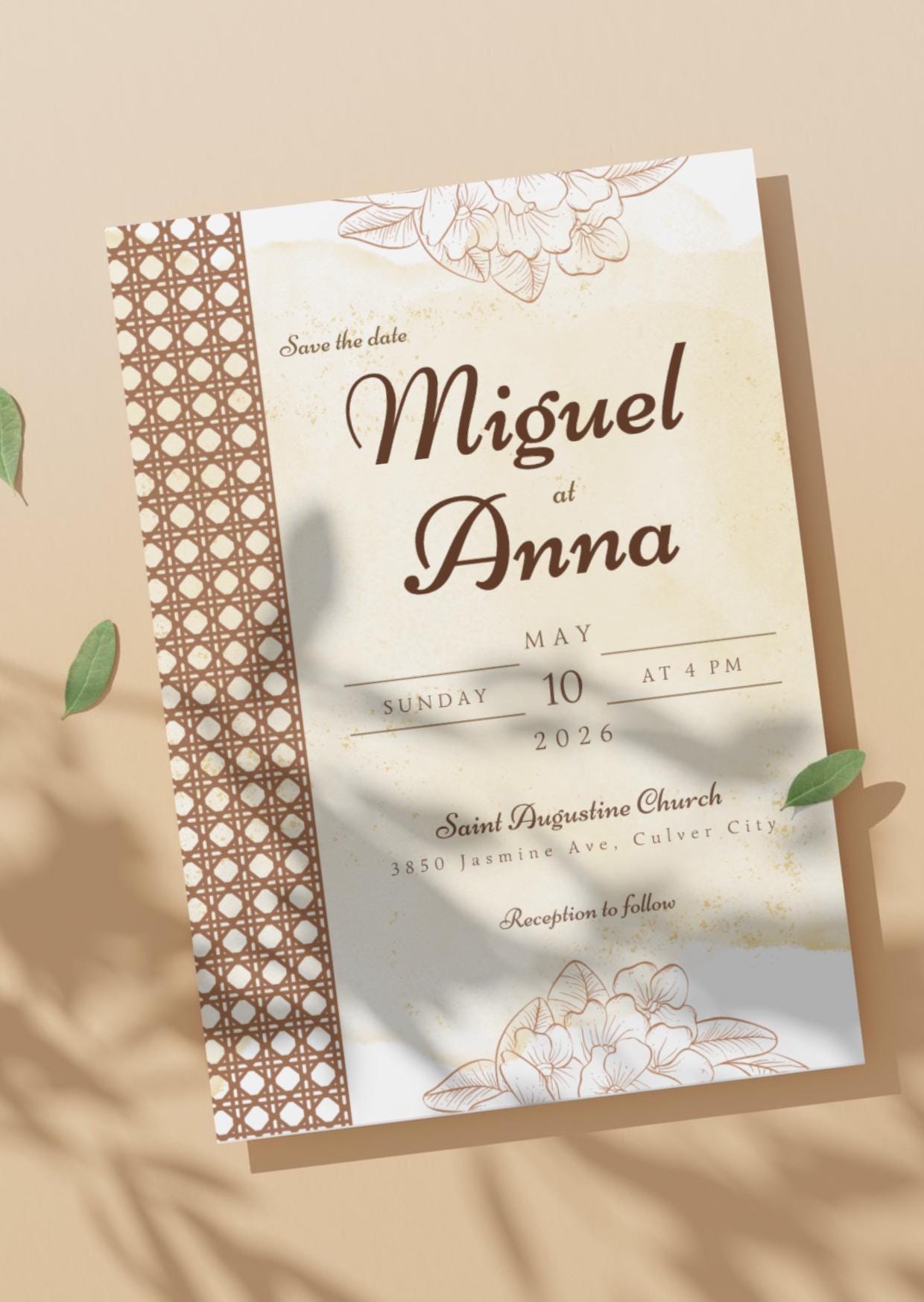 Filipiniana Wedding Invitation Template: Rustic Editable Card (digital ...