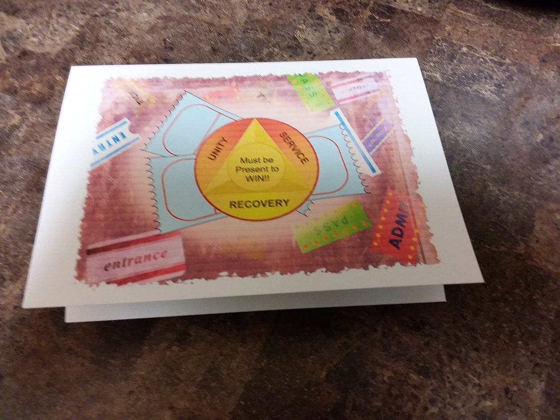 Must Be Present to Win 12 Step Greeting Card - Etsy