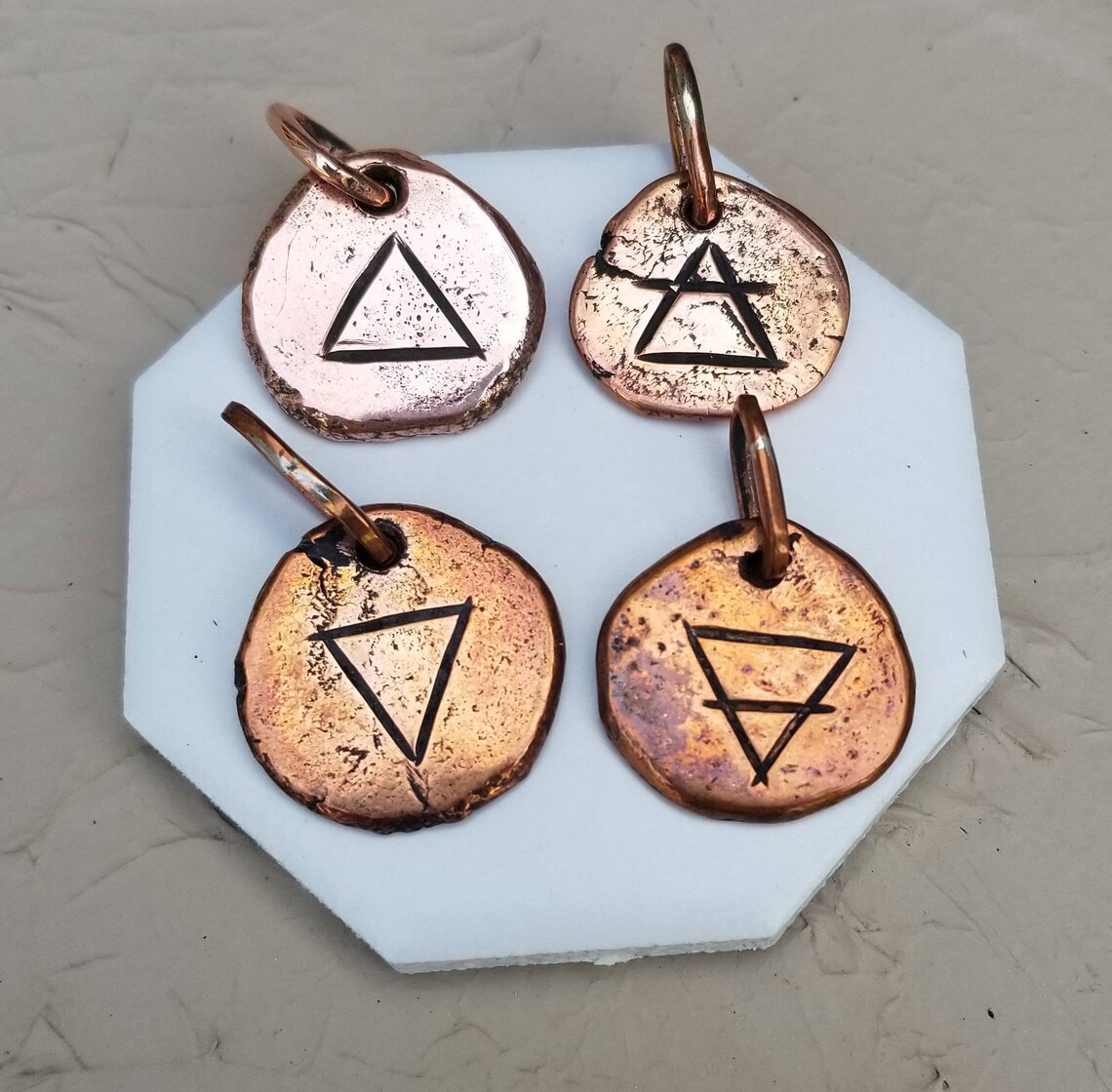 Handmade Copper Greek Elements: Earth Water Air & Fire | Etsy