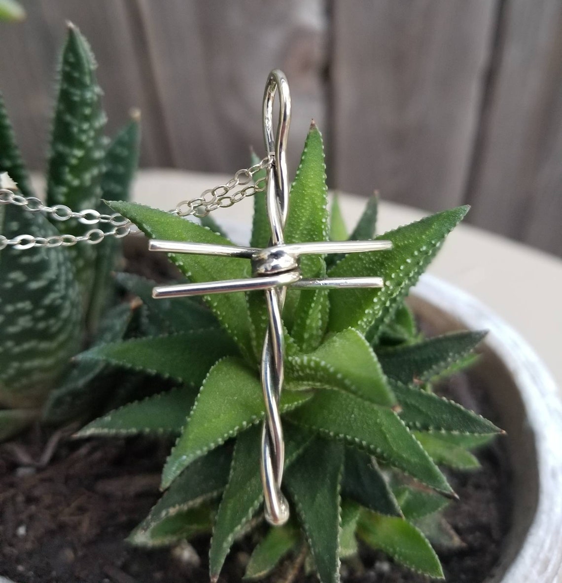 Handmade Sterling Silver Barbed Wire Cross | Etsy
