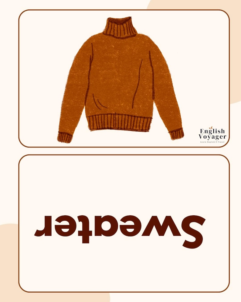 Tarjetas de vocabulario de ropa de otoño: vocabulario de otoño en ...