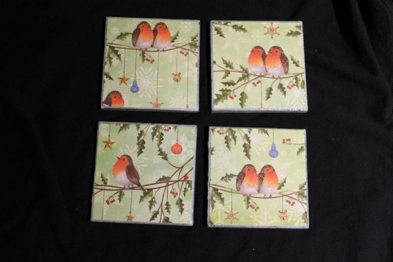 Items similar to set of four coasters / set of 4 coasters / christmas ...