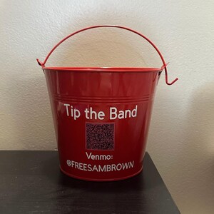Tip Jar Custom Tip Bucket Personalized Bucket Holder Customized ...