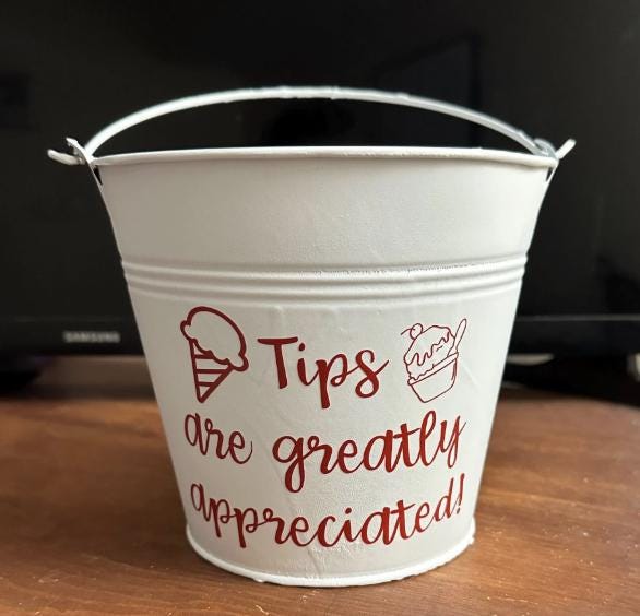 Tip Jar Custom Tip Bucket Personalized Bucket Holder Customized ...