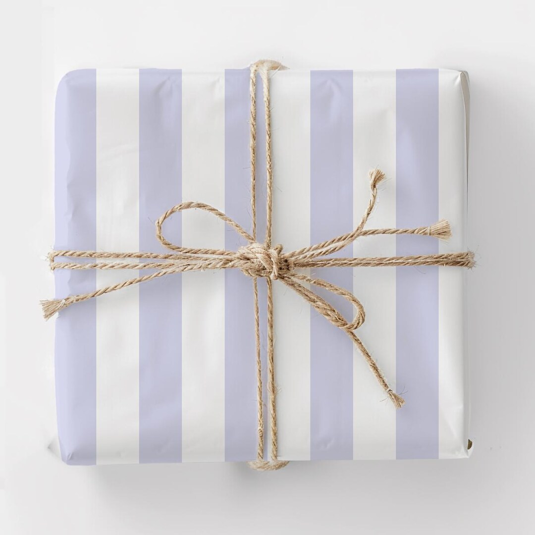 Light Purple Vertical Striped Gift Wrap for Presents Soft Lavender ...