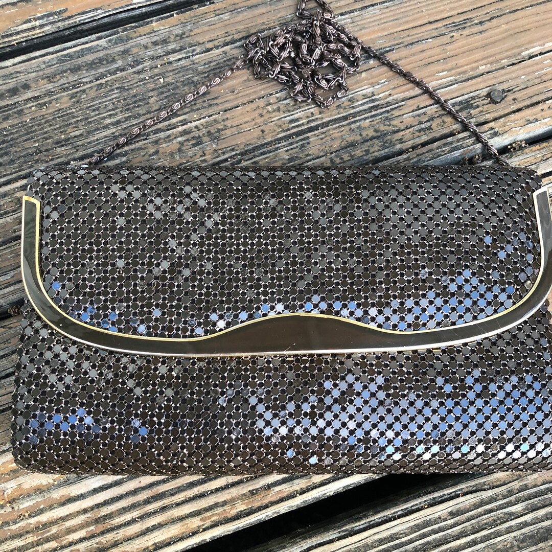 Vintage Marlo Dark Brown Metal Mesh Purse Envelope Clutch Evening ...