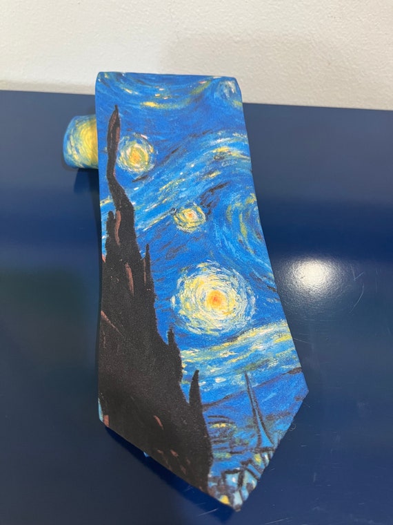 Ralph Marlin RM Style Van Gogh Starry Night Mens Silk… - Gem