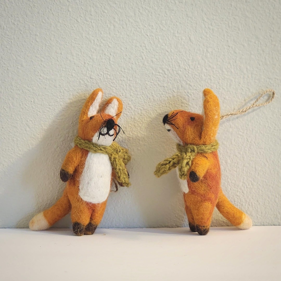Mr. Foxy Needle Felted Charm, Handmade Wool Fox Ornament, Key Chain ...
