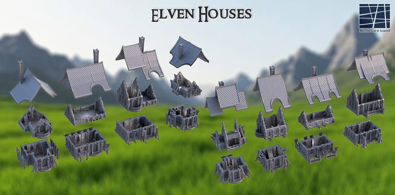 Modular Elven Houses Tabletop Terrain - Etsy
