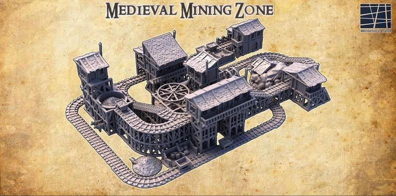 Modular Medieval Mining Zone Tabletop Terrain 28mm - Etsy