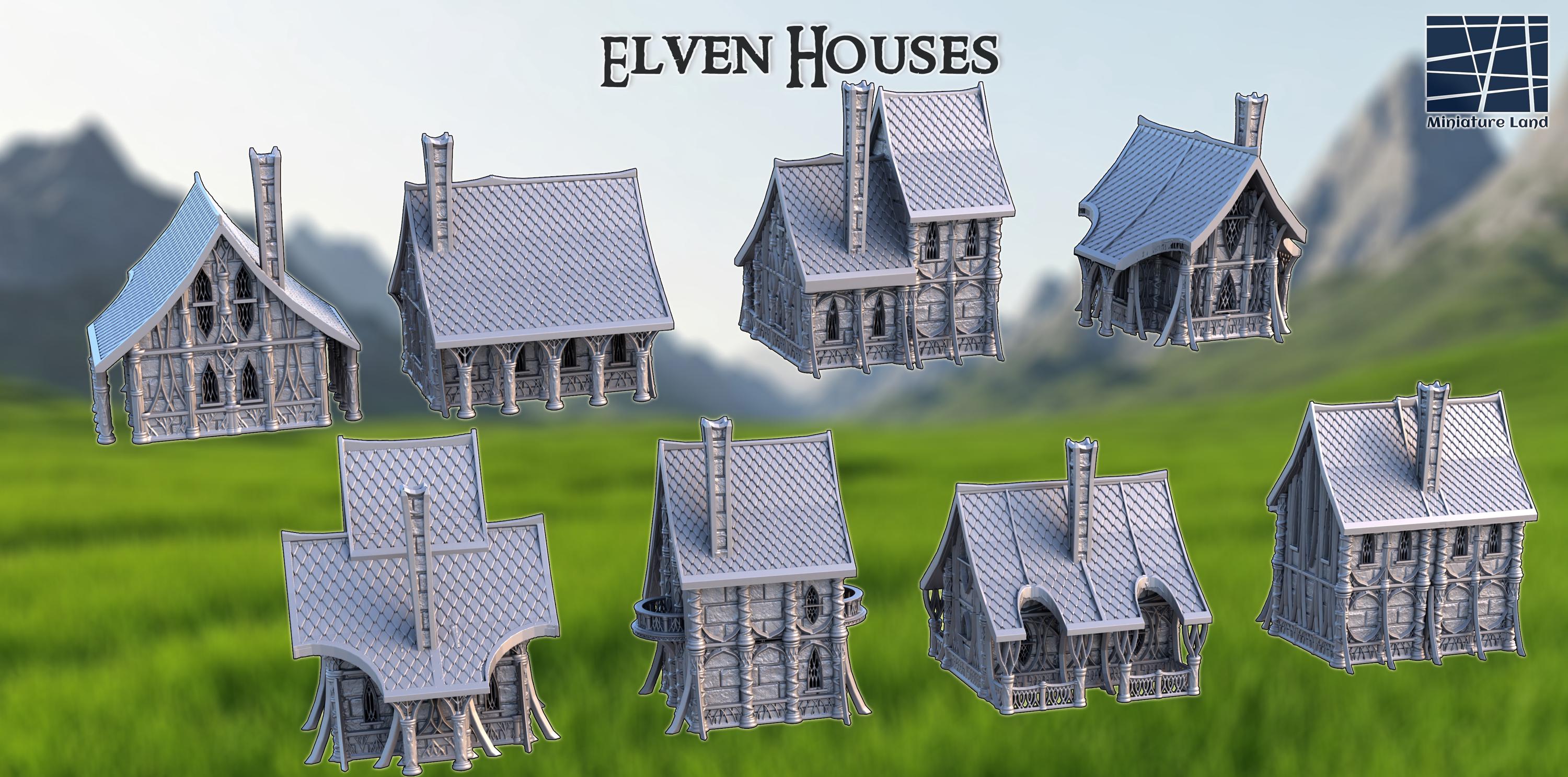 Modular Elven Houses Tabletop Terrain - Etsy