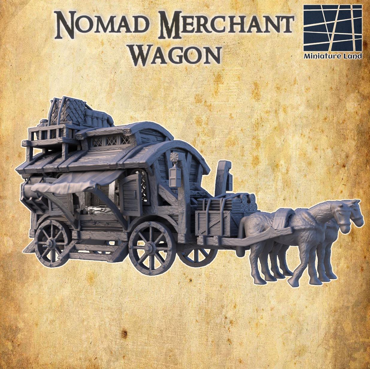 Medieval Nomad Merchant Wagon DND, Wargames Tabletop Terrain - Etsy
