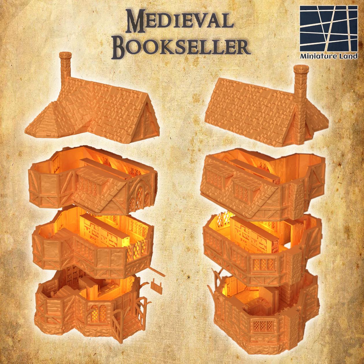 Medieval Book Seller Shop Tabletop Terrain - Etsy